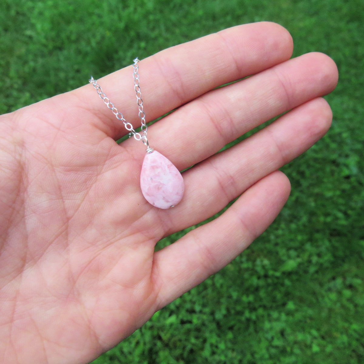 Rhodochrosite crystal necklace store